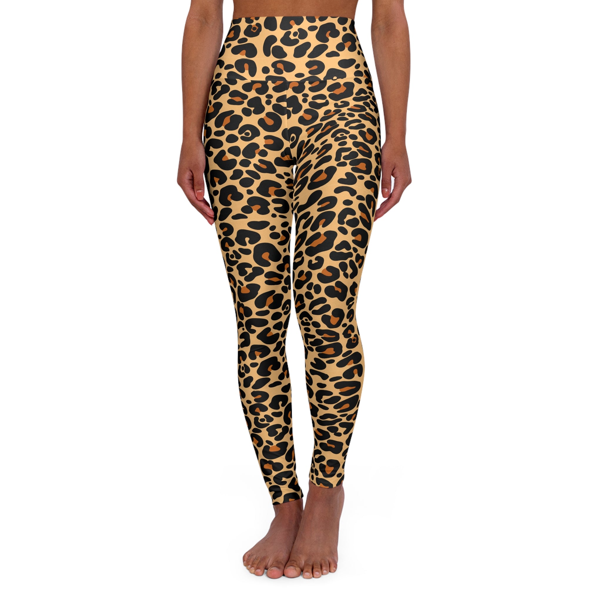 Wild Kitty High-Waisted Leggings – Leopard Print Yoga Pants – Disco Tribe